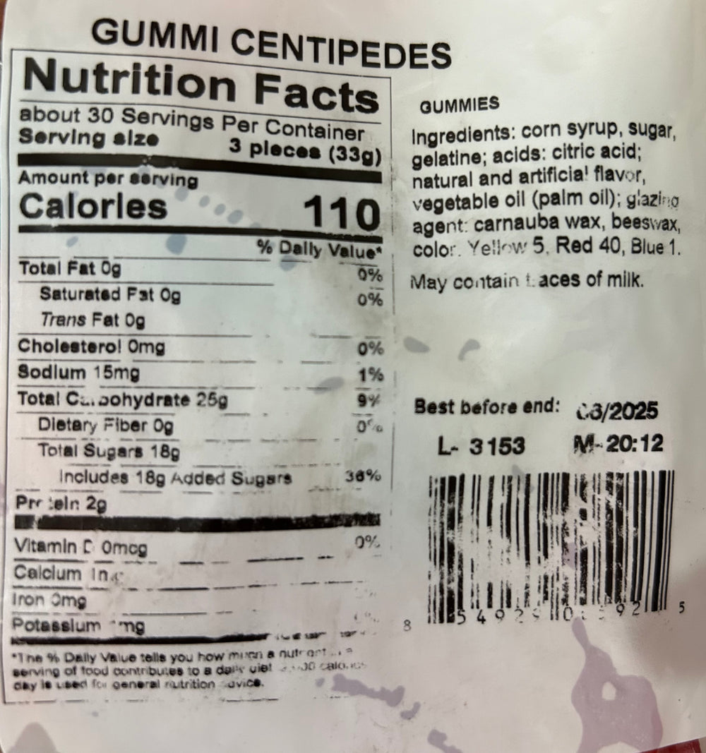 Ingredient Labels – Candy Andy LLC